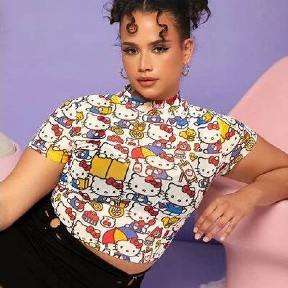 Hello Kitty | Tops | Hello Kitty Mesh Crop Top | Poshmark